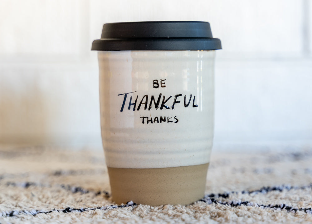 Be THANKFUL Thanks - Coffee Cup – Oikos Cafe